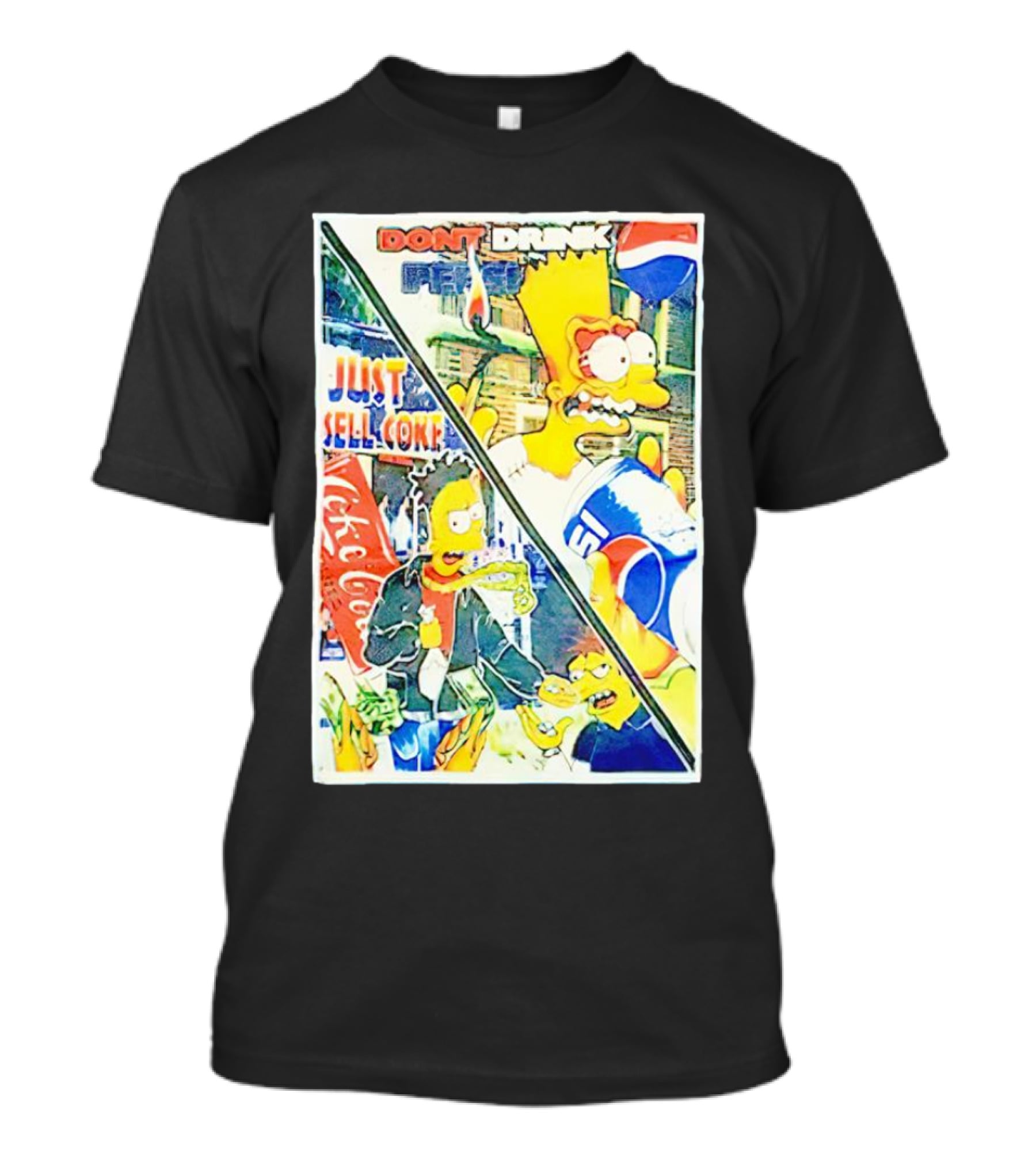 Bart Simpson Pepsi And Coke Parody Comic Panel T-Shirt