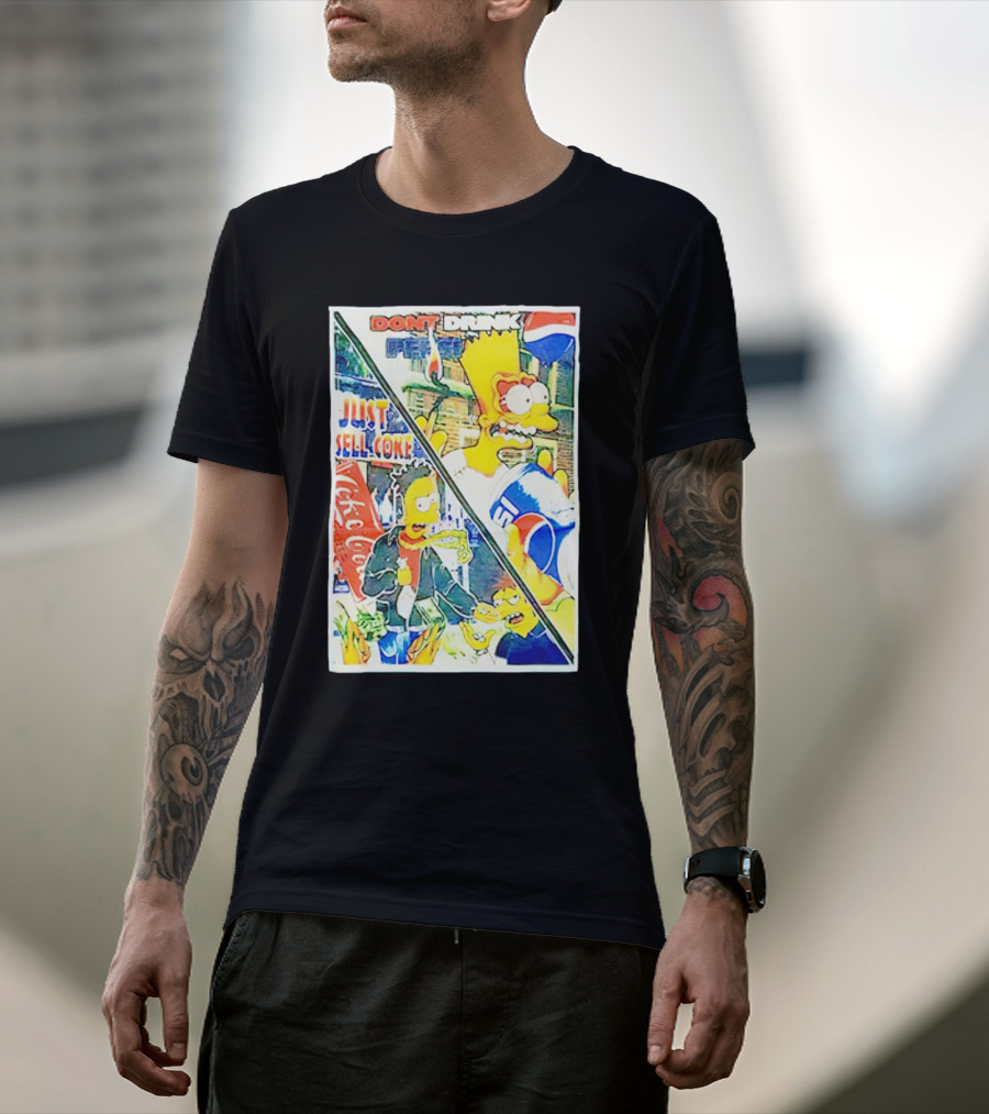 Bart Simpson Pepsi And Coke Parody Comic Panel T-Shirt
