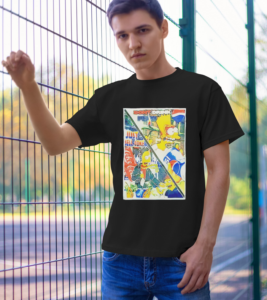 Bart Simpson Pepsi And Coke Parody Comic Panel T-Shirt
