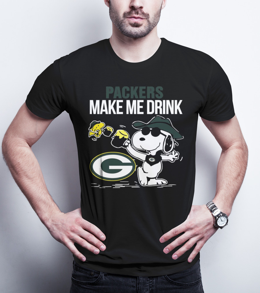 Packers Snoopy Make Me Drink Green Bay T-Shirt
