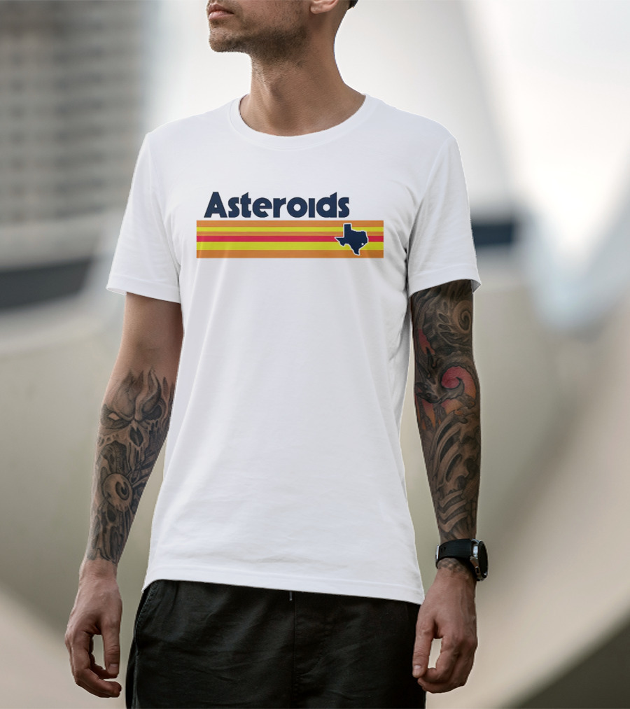 Asteroids Houston Astros Texas Stripe T-Shirt