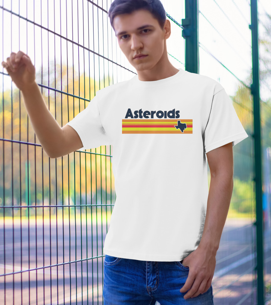 Asteroids Houston Astros Texas Stripe T-Shirt