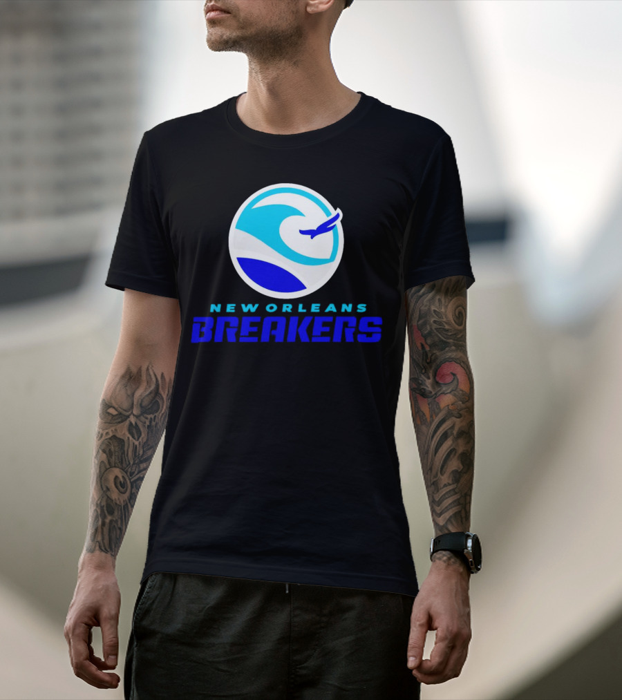New Orleans Breakers Authentic Sideline Wave Logo Sportswear T-Shirt