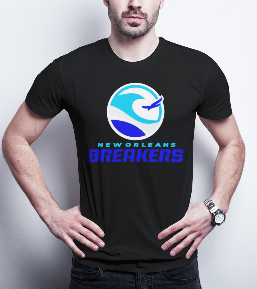 New Orleans Breakers Authentic Sideline Wave Logo Sportswear T-Shirt