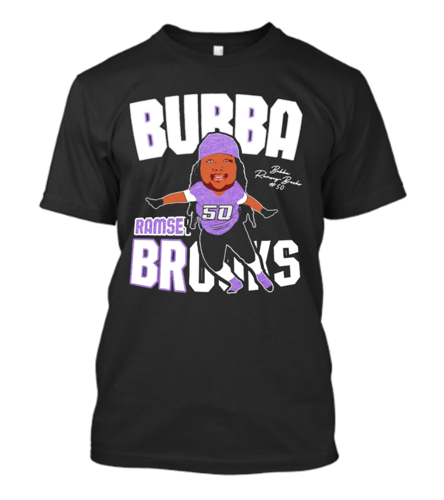 Bubba Ramsey-Brooks #50 TCU Horned Frogs Football Character T-Shirt