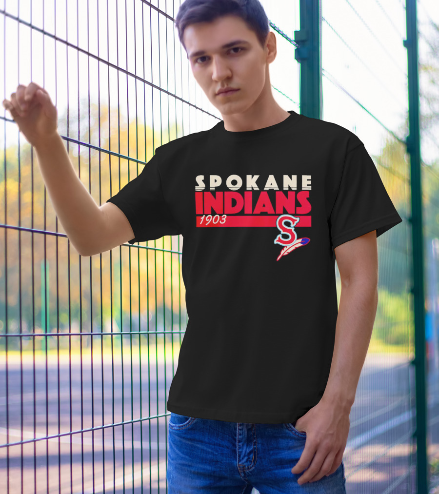 Spokane Indians 1903 S Logo Denim Pigment Dyed T-Shirt