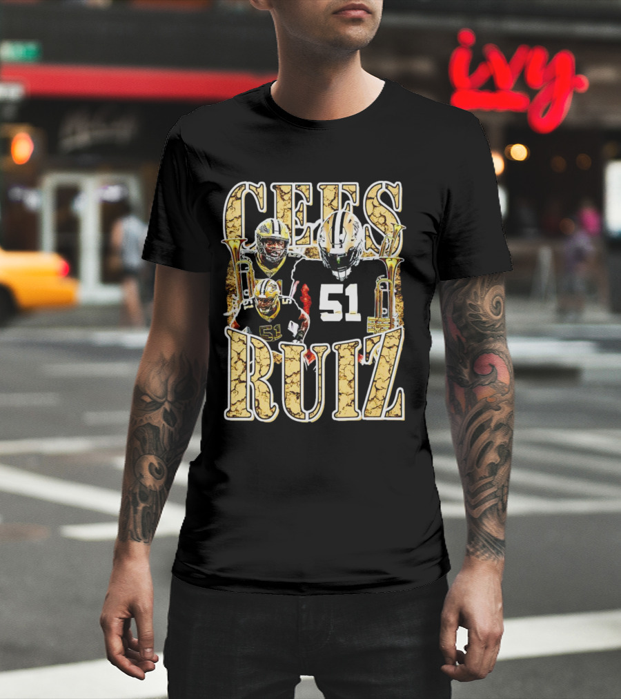 Cees Ruiz 51 New Orleans Saints Football Iconic T-Shirt