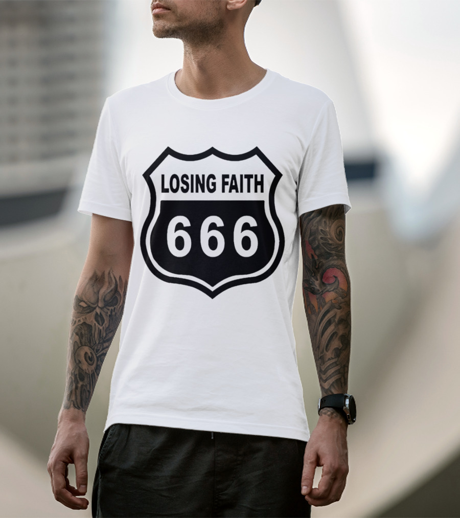 Losing Faith 666 Nikki Sixx Motley Crue Emblem T-Shirt
