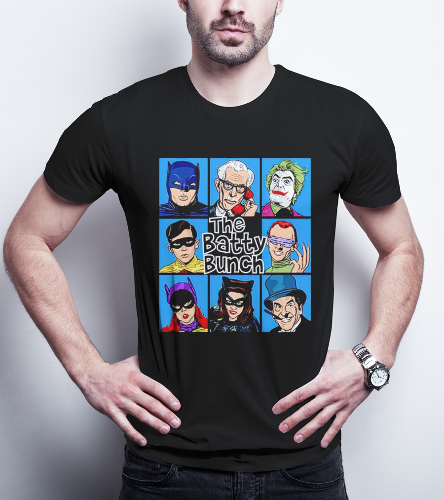 The Batty Bunch Batman Joker Riddler Catwoman Classic Characters T-Shirt