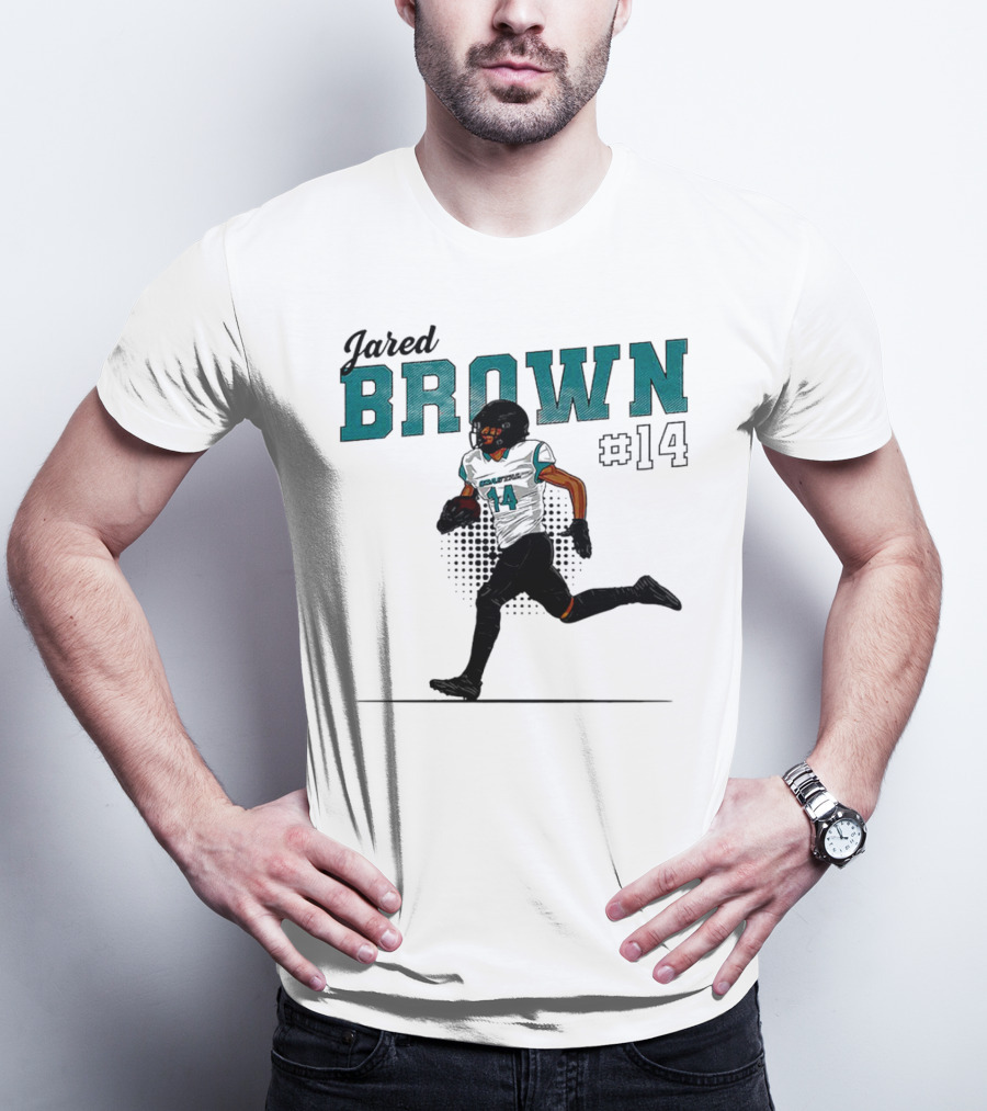 Jared Brown Coastal Carolina Football #14 Caricature T-Shirt