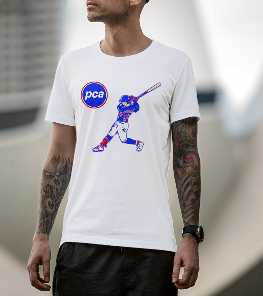 PCA Pete Crow-Armstrong Chicago Cubs Baseball Player Swinging Bat T-Shirt