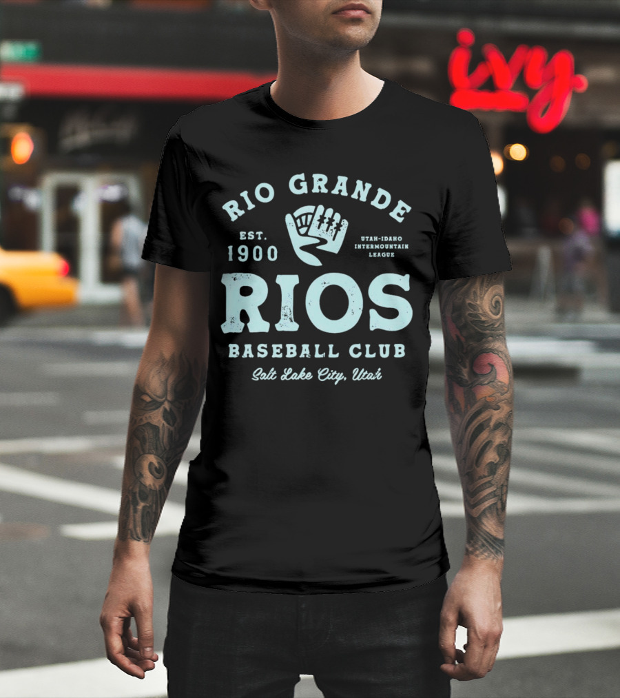 Rio Grande Rios Baseball Club Est. 1900 Utah-Idaho Intermountain League Salt Lake City Utah T-Shirt