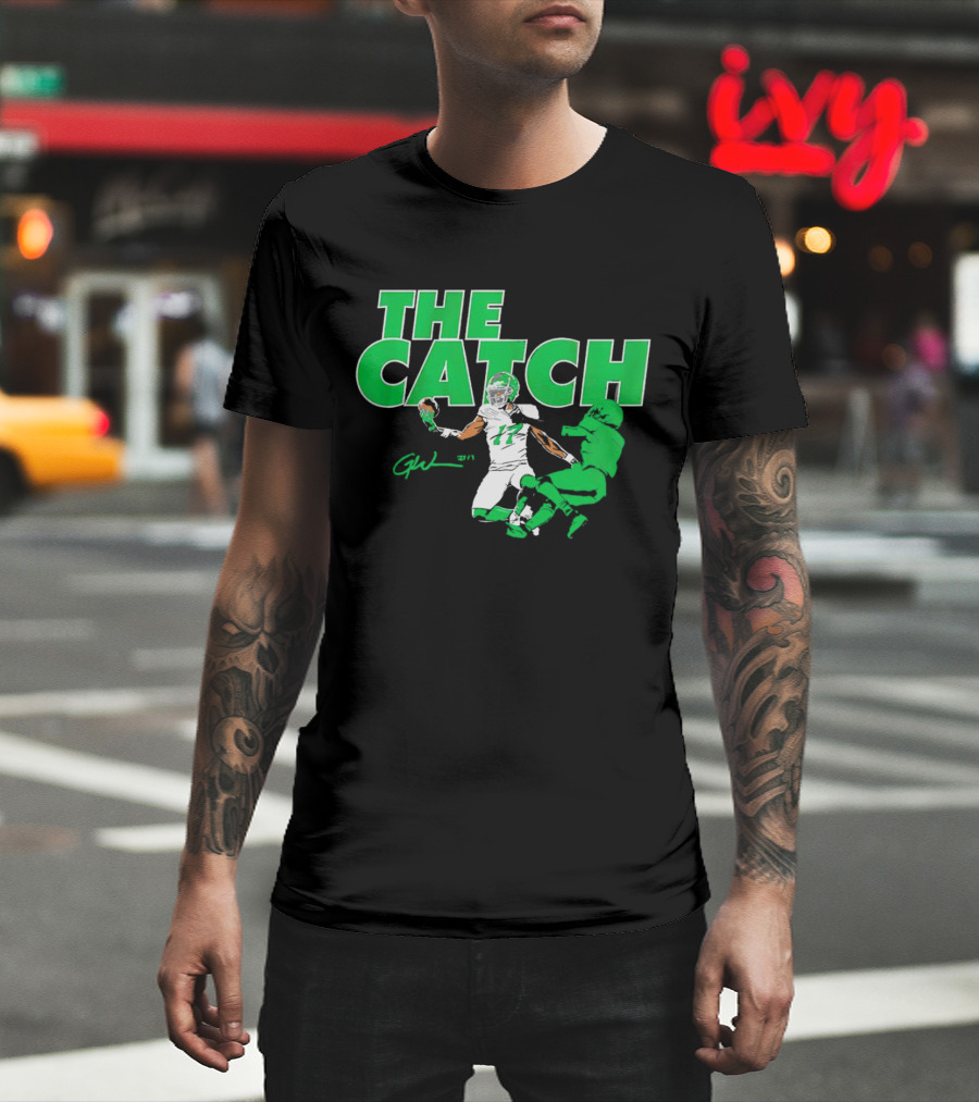 The Catch Garrett Wilson New York Jets Signature GW 17 T-Shirt