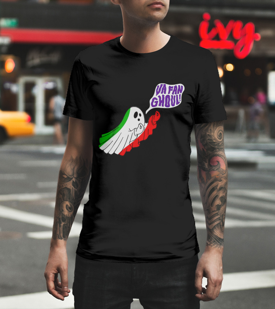 Va Fan Ghoul Ghost With Italian Flag Colors Halloween T-Shirt