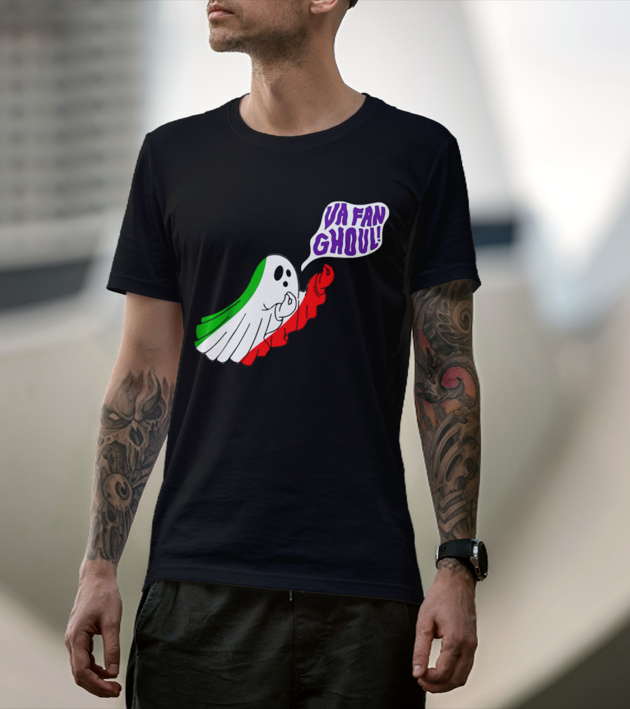 Va Fan Ghoul Ghost With Italian Flag Colors Halloween T-Shirt