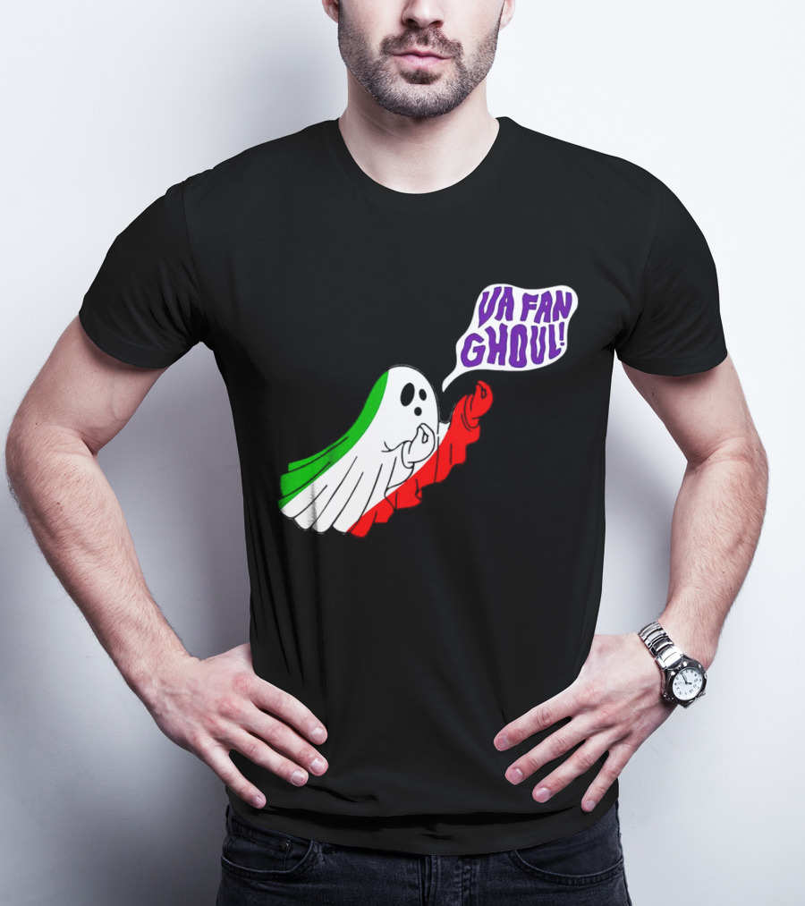 Va Fan Ghoul Ghost With Italian Flag Colors Halloween T-Shirt