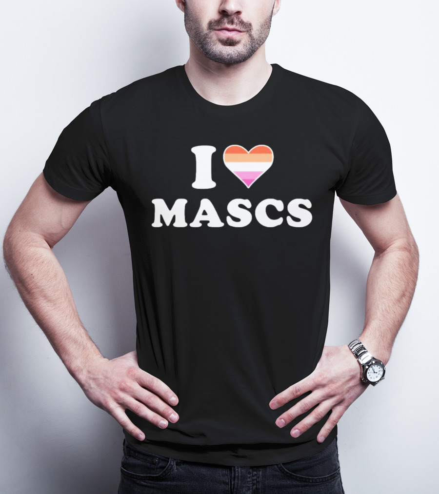 I Heart Mascs Lesbian Pride Colors T-Shirt