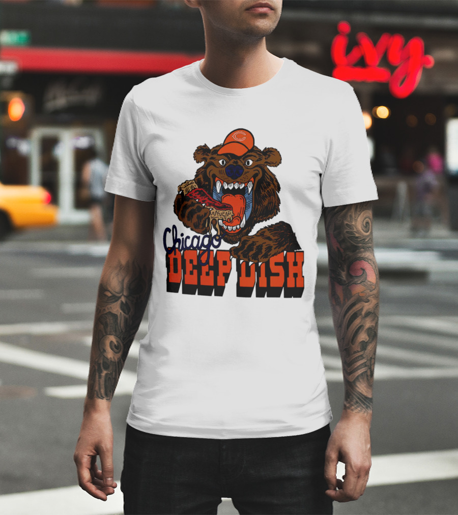 Chicago Bears Deep Dish Pizza Bear T-Shirt