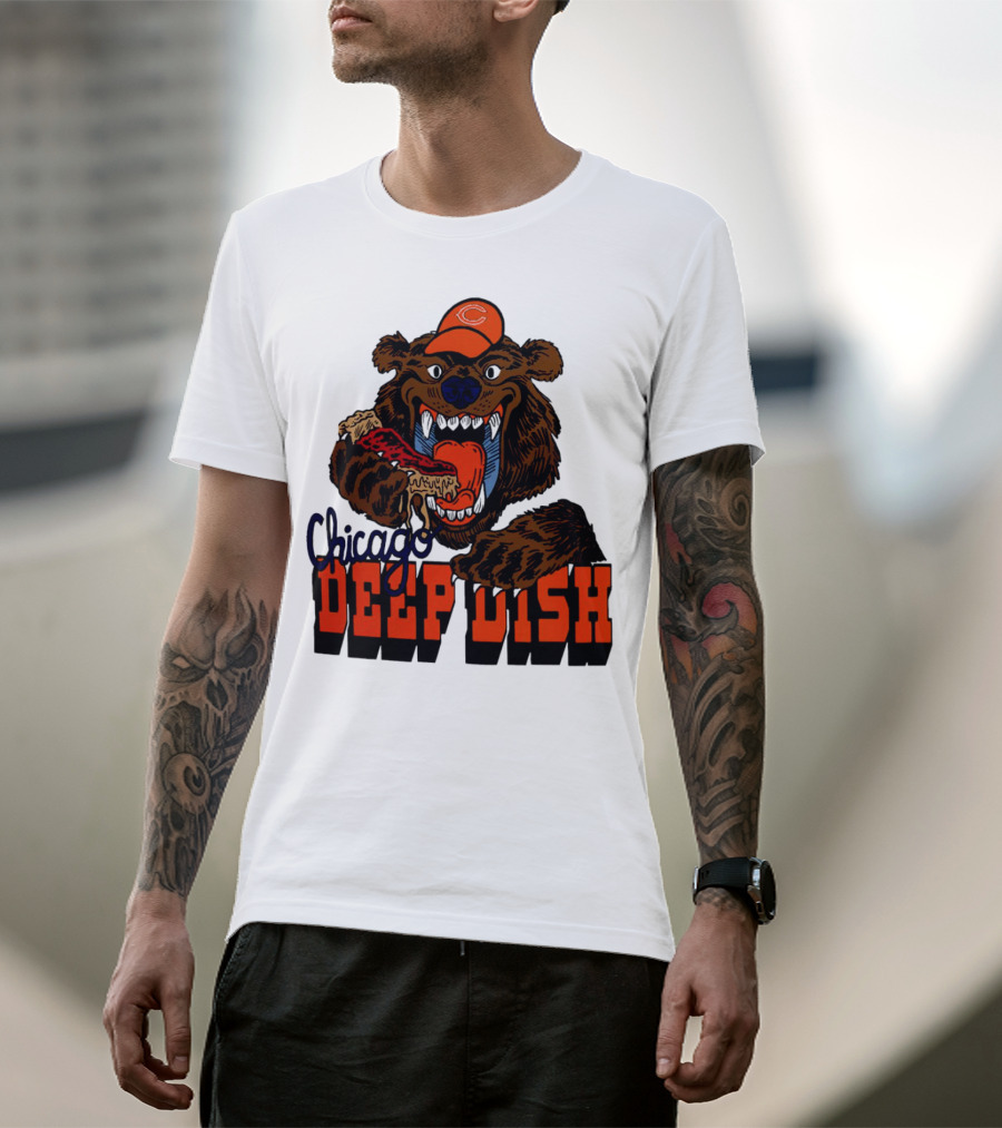 Chicago Bears Deep Dish Pizza Bear T-Shirt