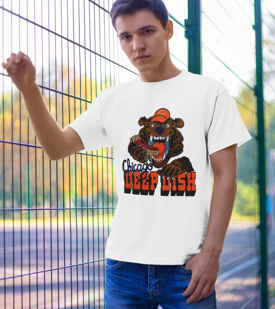 Chicago Bears Deep Dish Pizza Bear T-Shirt