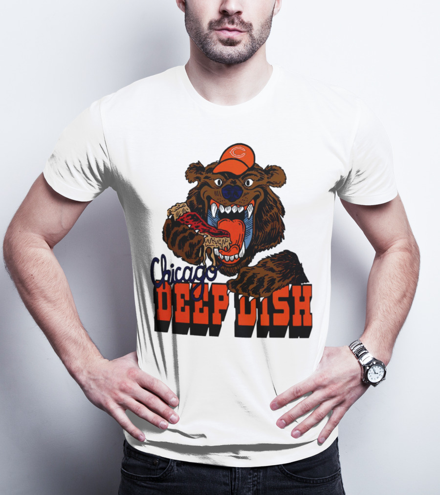 Chicago Bears Deep Dish Pizza Bear T-Shirt