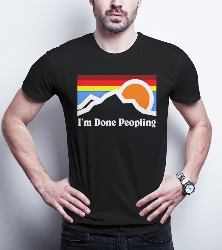 I'm Done Peopling Retro Mountain Sunset T-Shirt