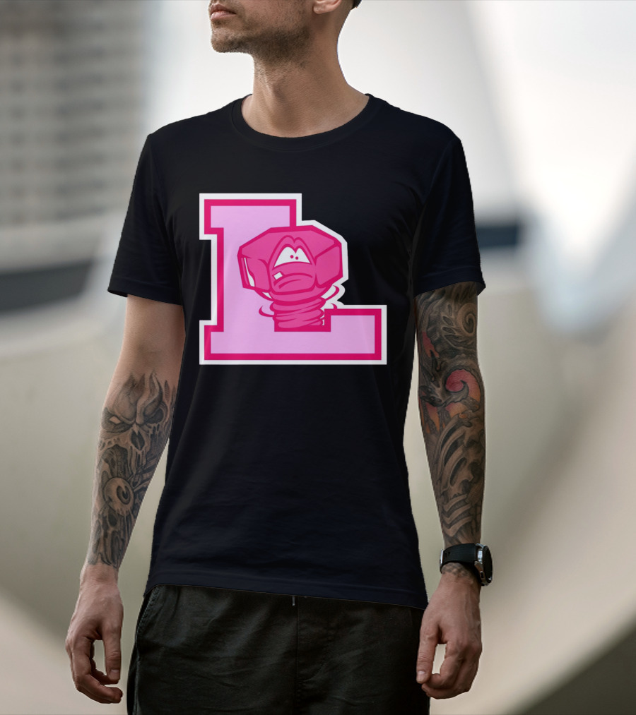 Lansing Lugnuts Pink L Logo Retro T-Shirt