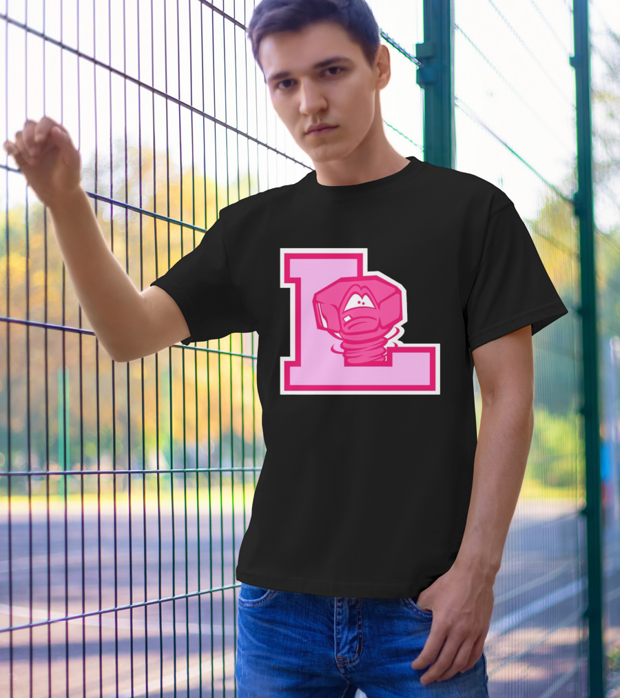 Lansing Lugnuts Pink L Logo Retro T-Shirt