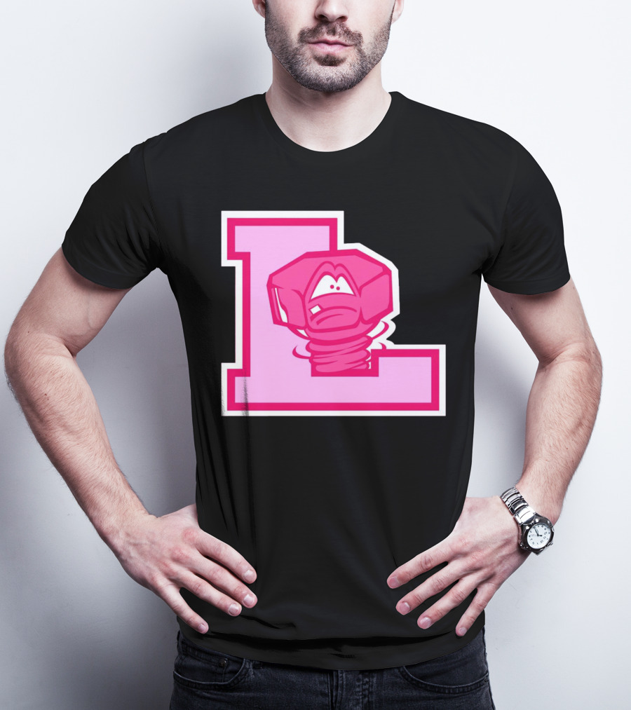 Lansing Lugnuts Pink L Logo Retro T-Shirt