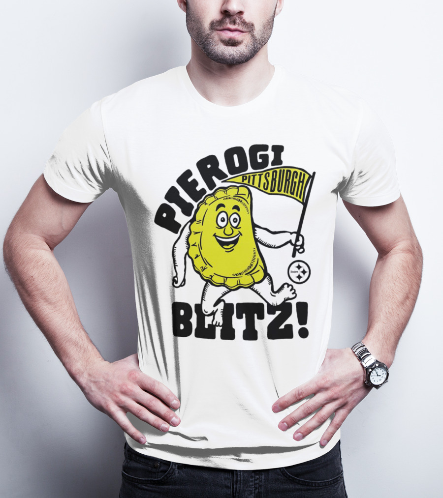 Pittsburgh Pierogi Blitz Steelers Flag T-Shirt