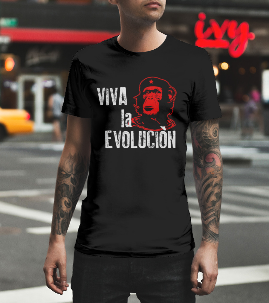 Viva La Evolucion Che Guevara Monkey Red Star T-Shirt