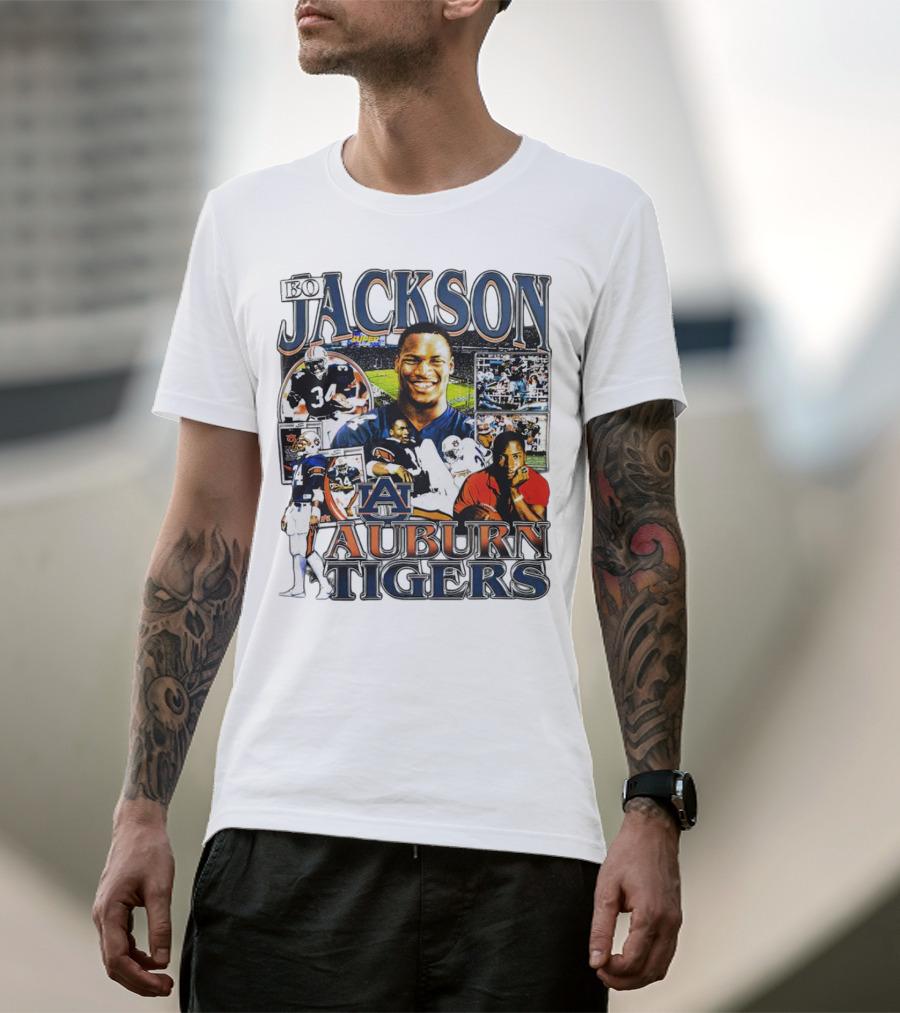 Bo Jackson Auburn Tigers #34 Sports Collage T-Shirt