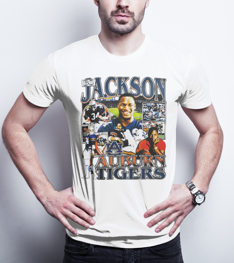 Bo Jackson Auburn Tigers #34 Sports Collage T-Shirt