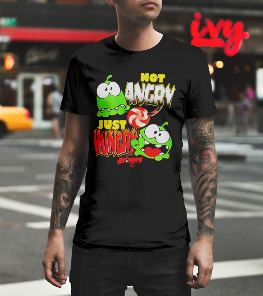 Om Nom Not Angry Just Hungry Cut The Rope Candy Craving T-Shirt