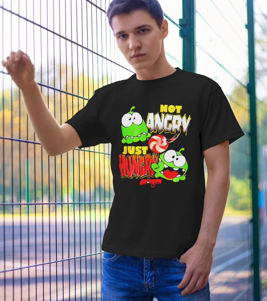 Om Nom Not Angry Just Hungry Cut The Rope Candy Craving T-Shirt