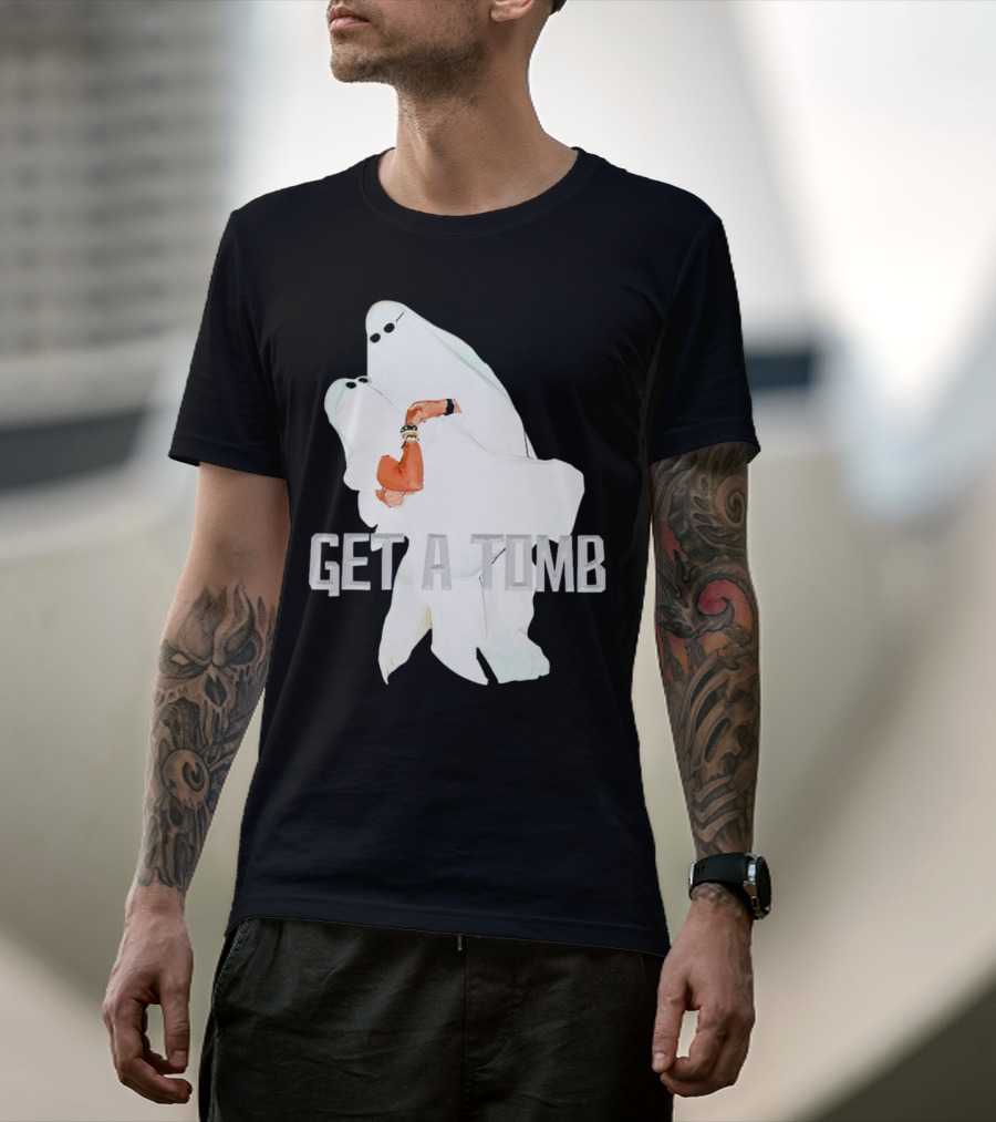 GET A TOMB Ghosts Carrying Figure Halloween Humor T-Shirt