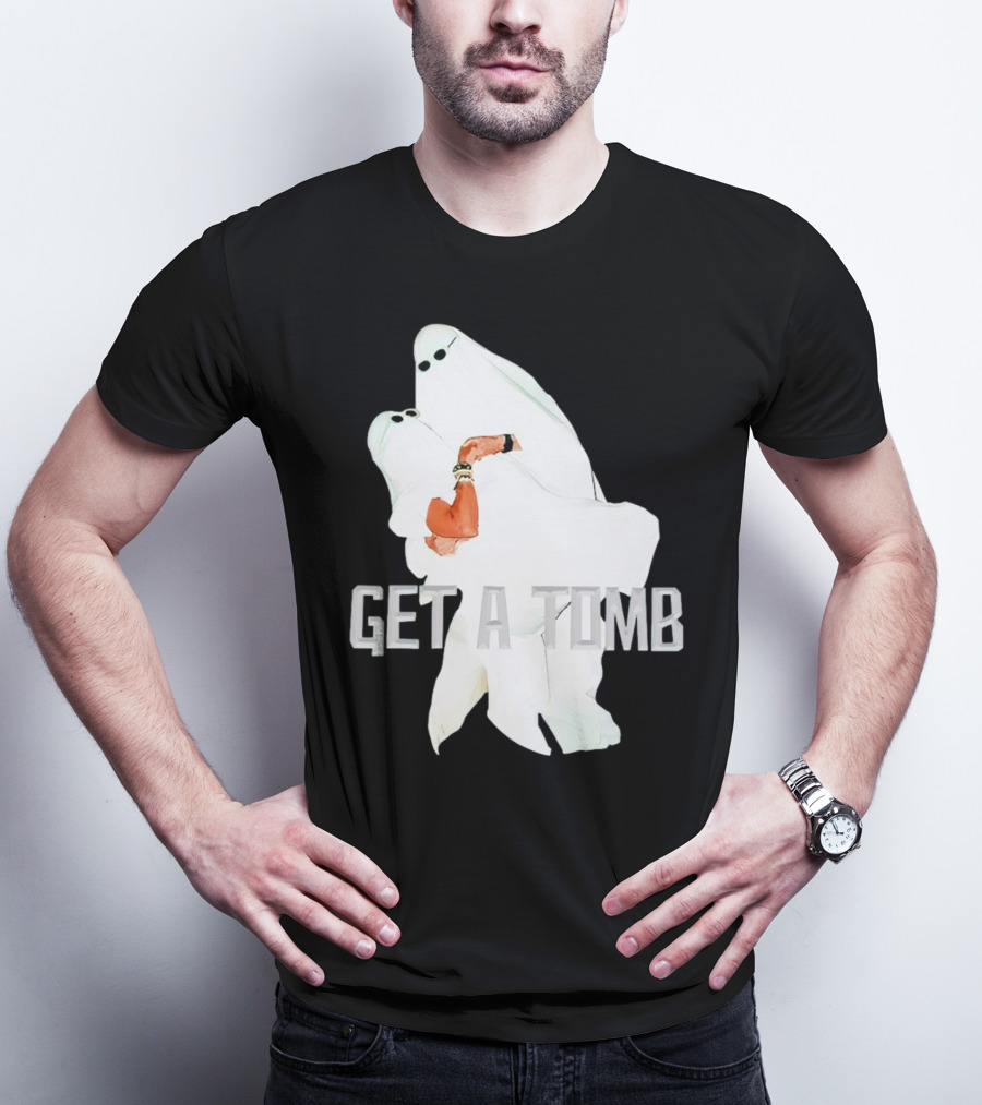 GET A TOMB Ghosts Carrying Figure Halloween Humor T-Shirt