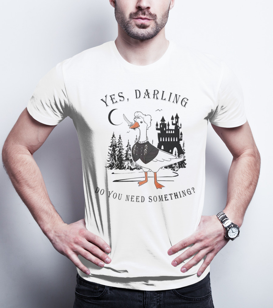 Yes Darling Astarion Goose Do You Need Something Medieval Castle Moon Forest T-Shirt