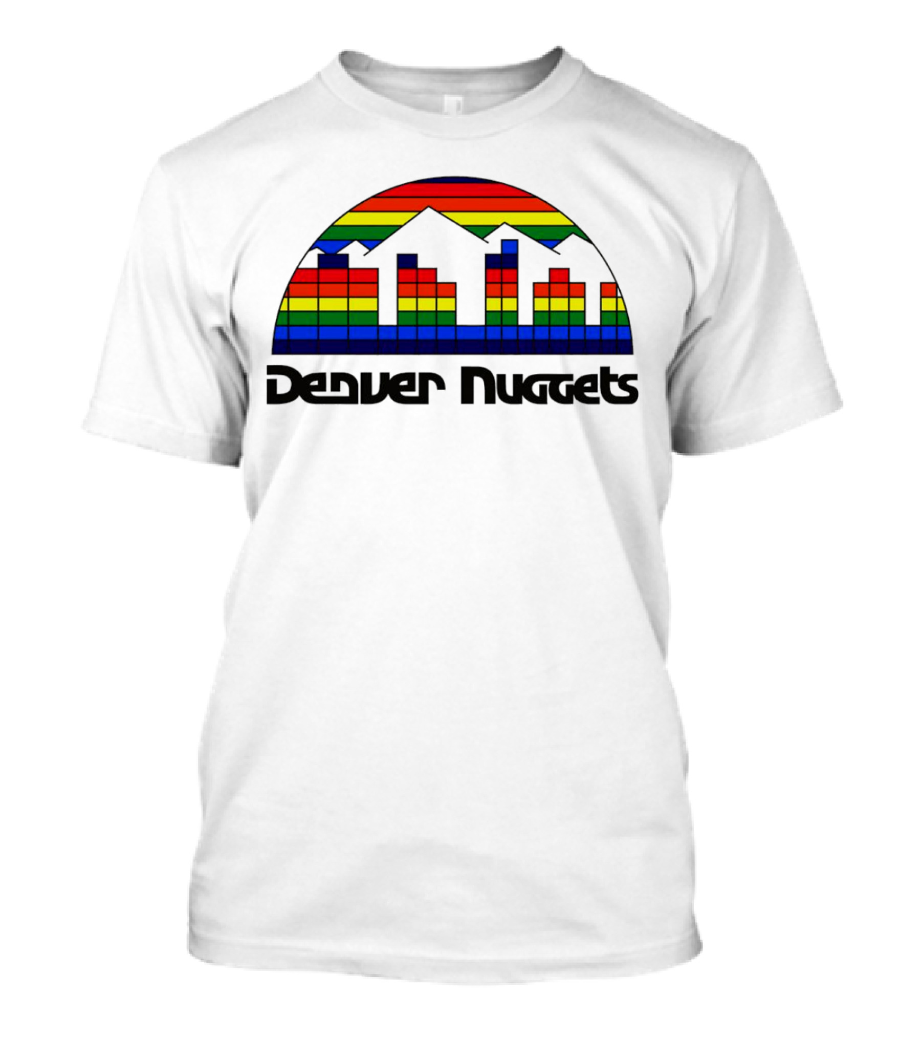 Denver Nuggets Skyline Rainbow Vintage Retro Classic T-Shirt