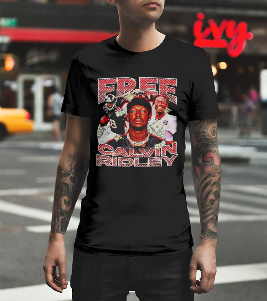 Free Calvin Ridley Atlanta Falcons 18 Vintage Football Player T-Shirt