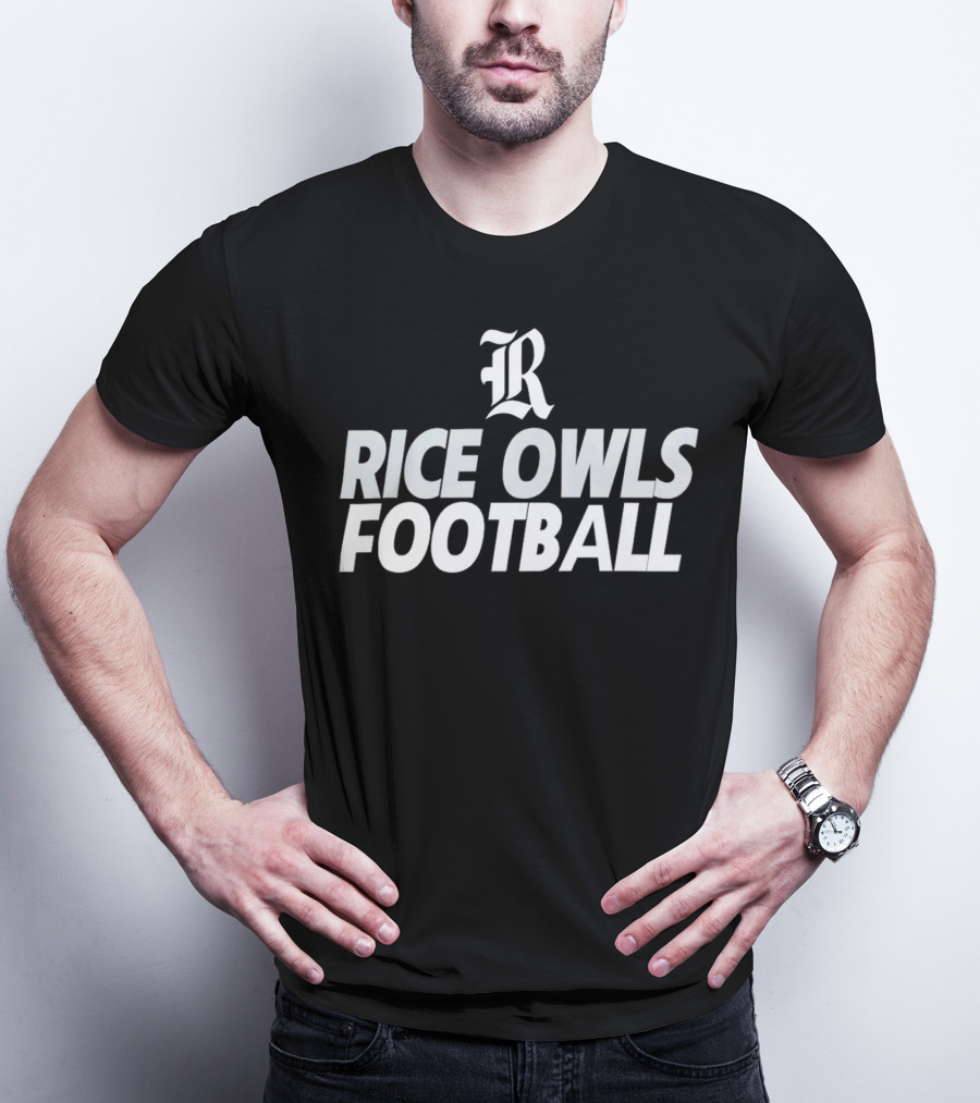 Rice Owls Football Logo With Stylized R T-Shirt