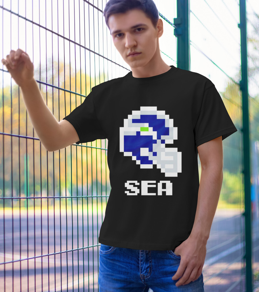 Seahawks Helmet SEA Pixel T-Shirt