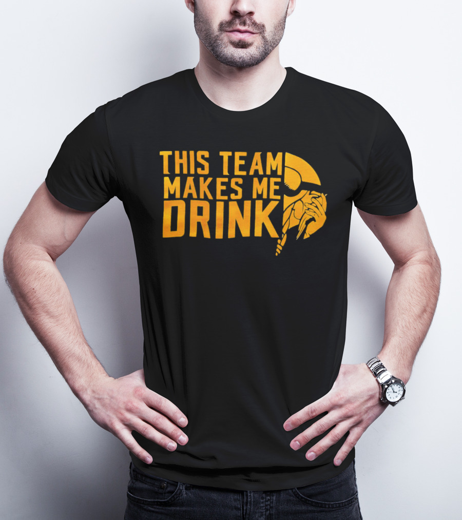 Minnesota Vikings This Team Makes Me Drink Viking Helmet T-Shirt