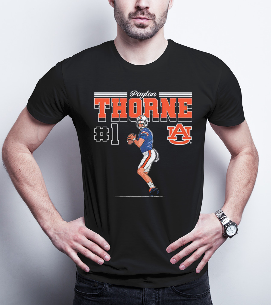 Payton Thorne #1 Auburn Tigers NCAA Football Caricature T-Shirt