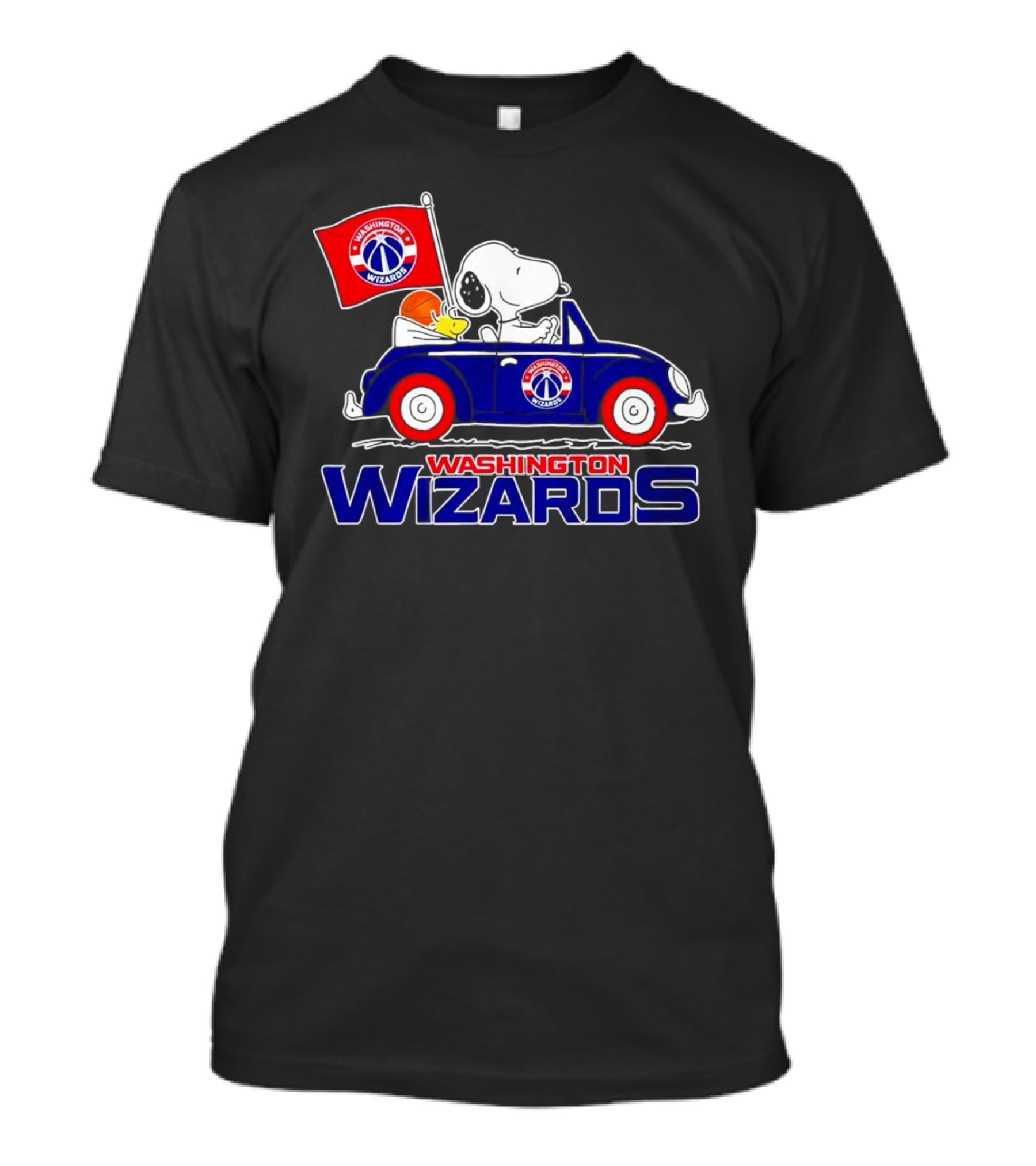 Washington Wizards Snoopy Driving Car With Basketball T-Shirt