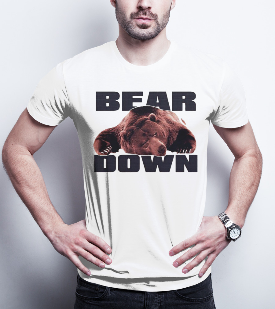 Bear Down Lazy Bear Image T-Shirt