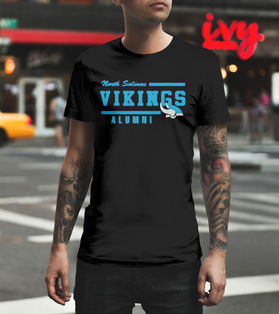 North Salinas Vikings Alumni Blue Viking Helmet T-Shirt