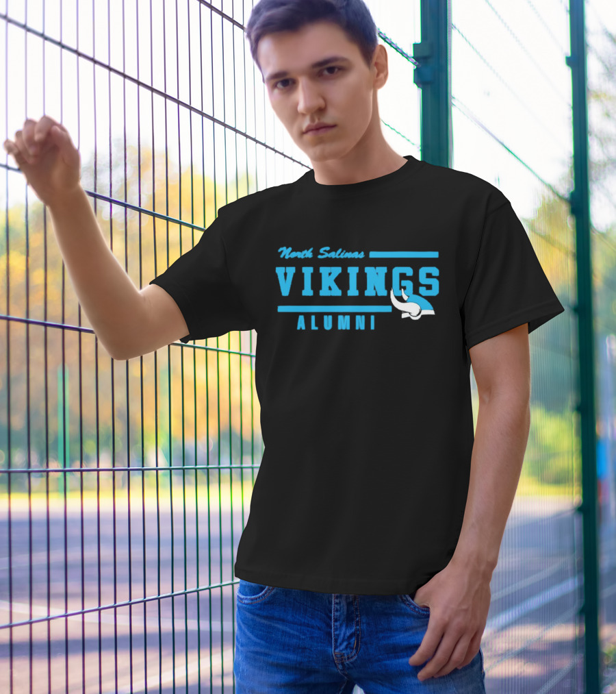 North Salinas Vikings Alumni Blue Viking Helmet T-Shirt