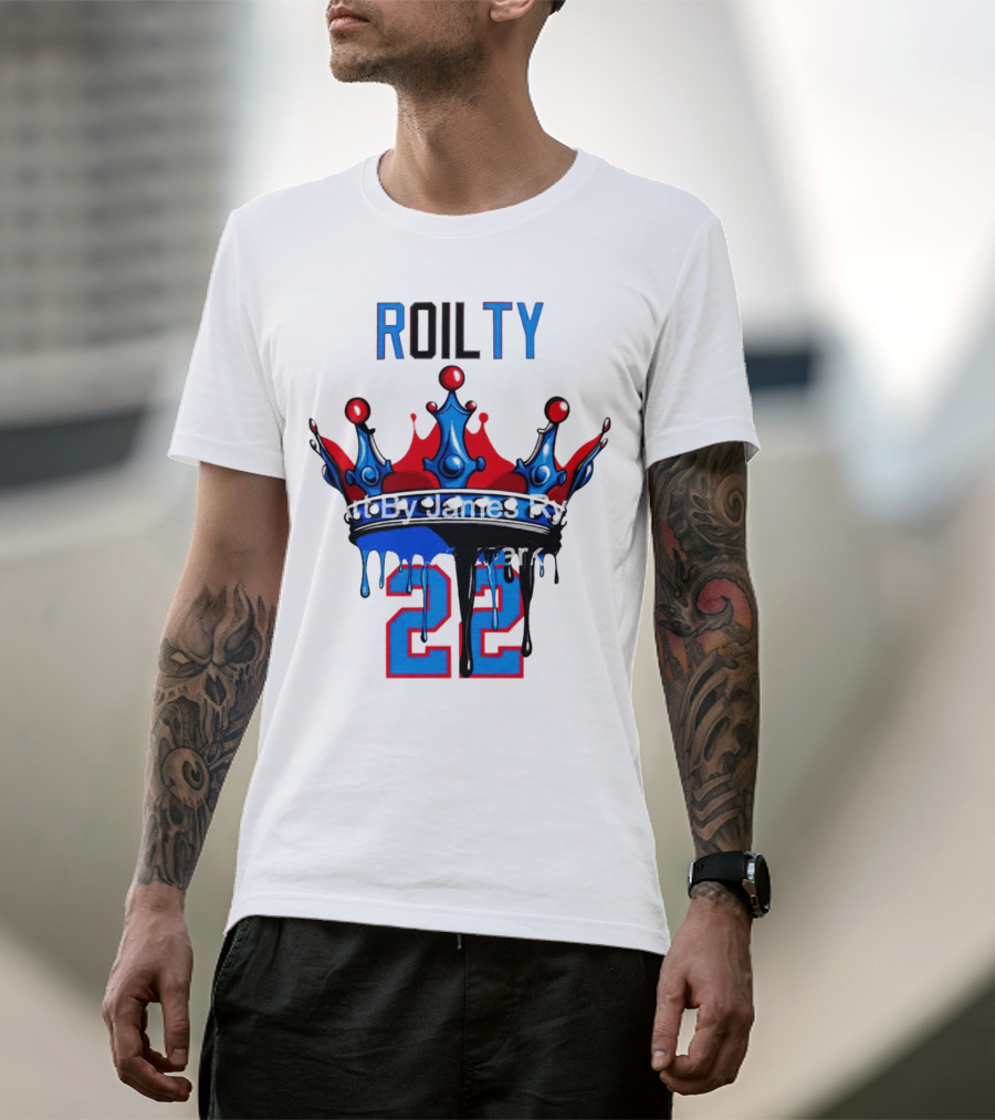 ROILTY 22 Crown Red Blue Dripping T-Shirt
