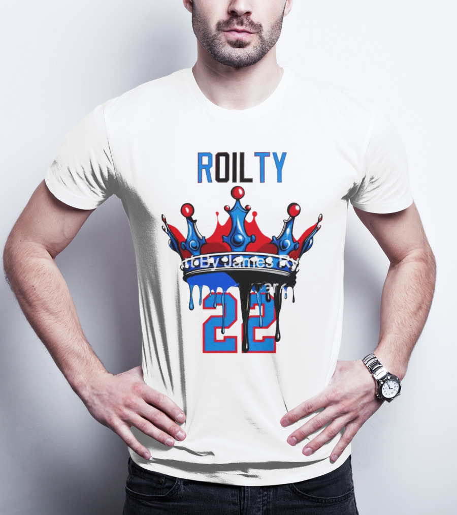 ROILTY 22 Crown Red Blue Dripping T-Shirt